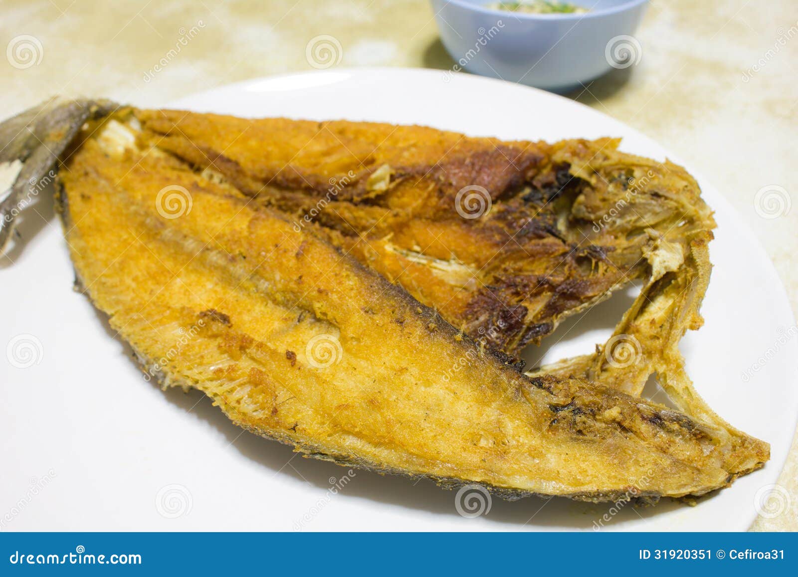 Fried fish stock image. Image of dinner, garnish, cuisine - 31920351