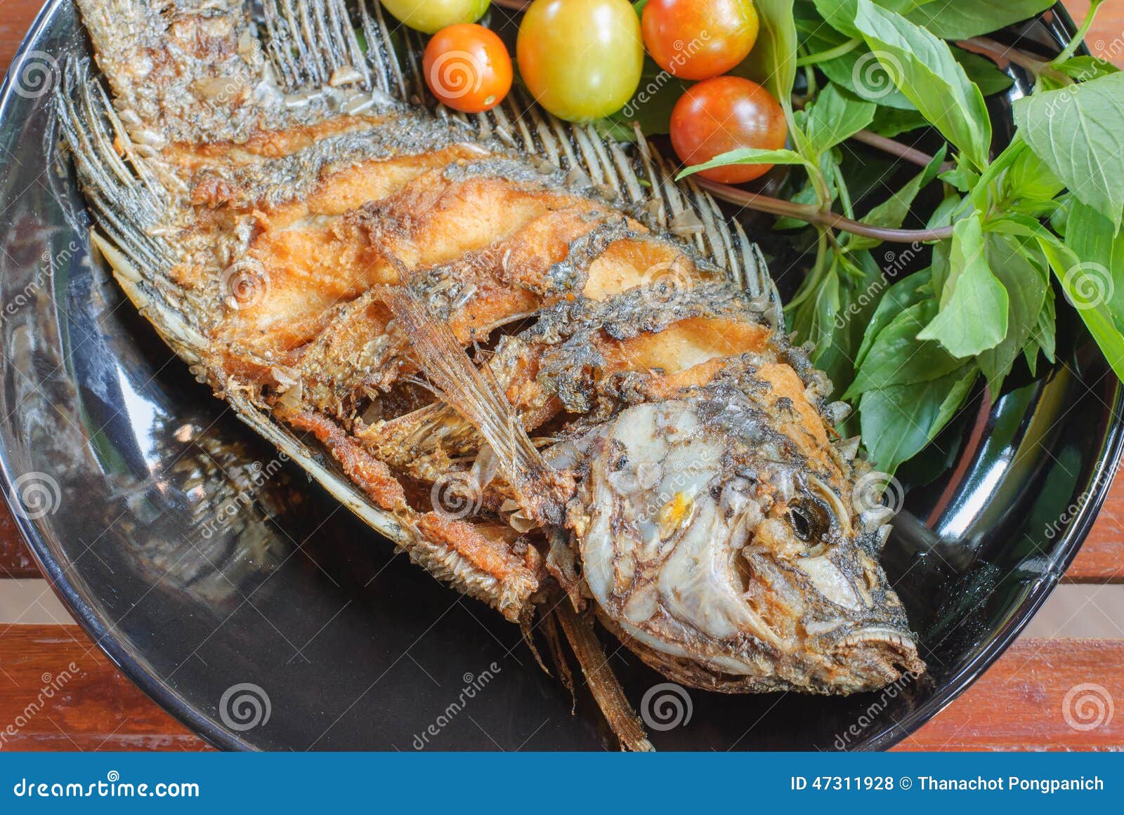 Fried fish in plate stock photo. Image of carp, nutrition - 47311928