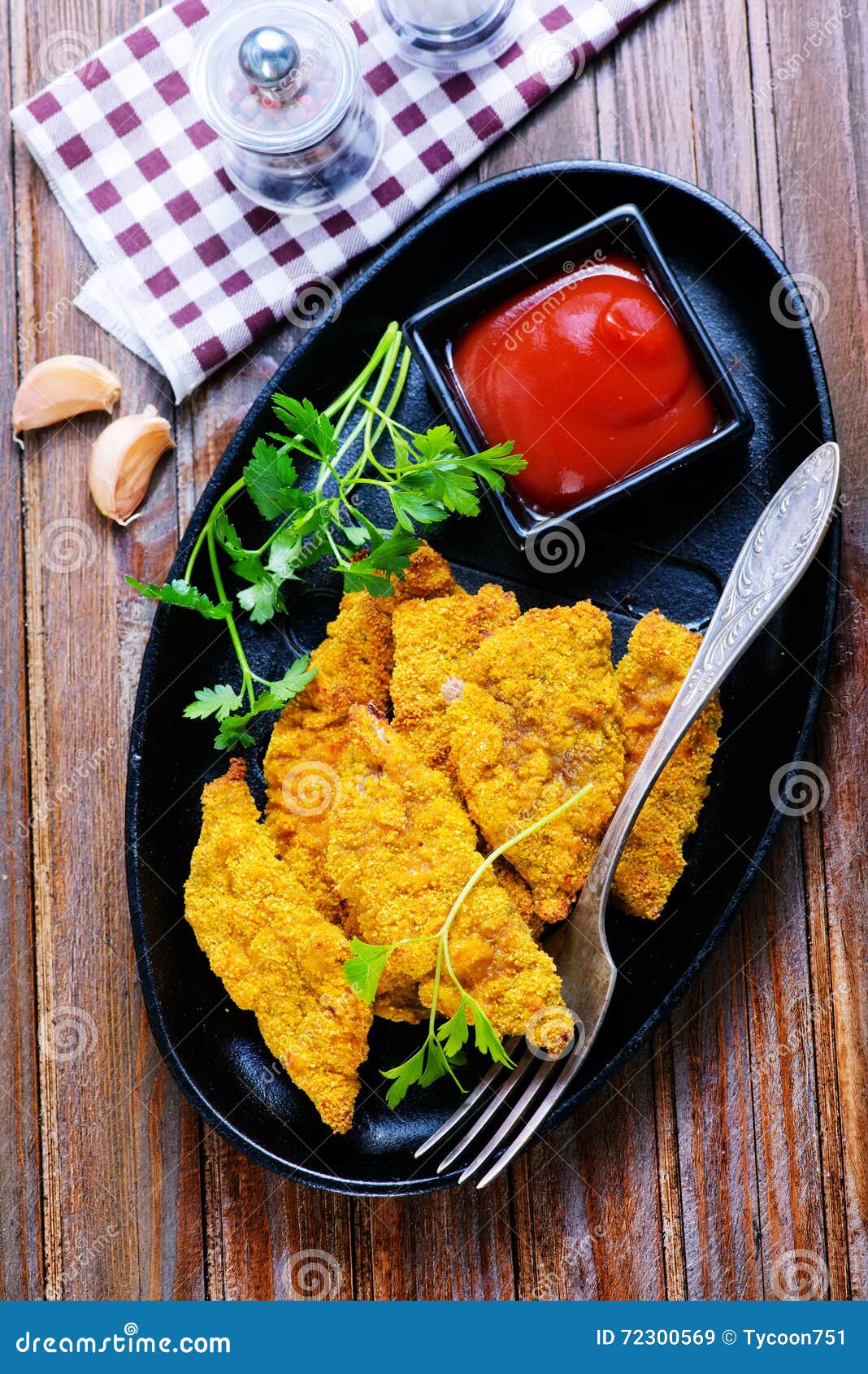 Fried fish stock image. Image of breadcrumb, dinner, breaded - 72300569