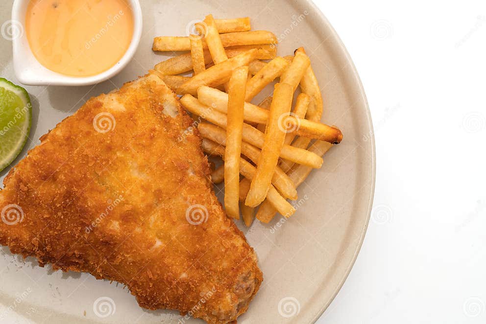 Fried Fish and Potato Chips Stock Image - Image of homemade, food ...