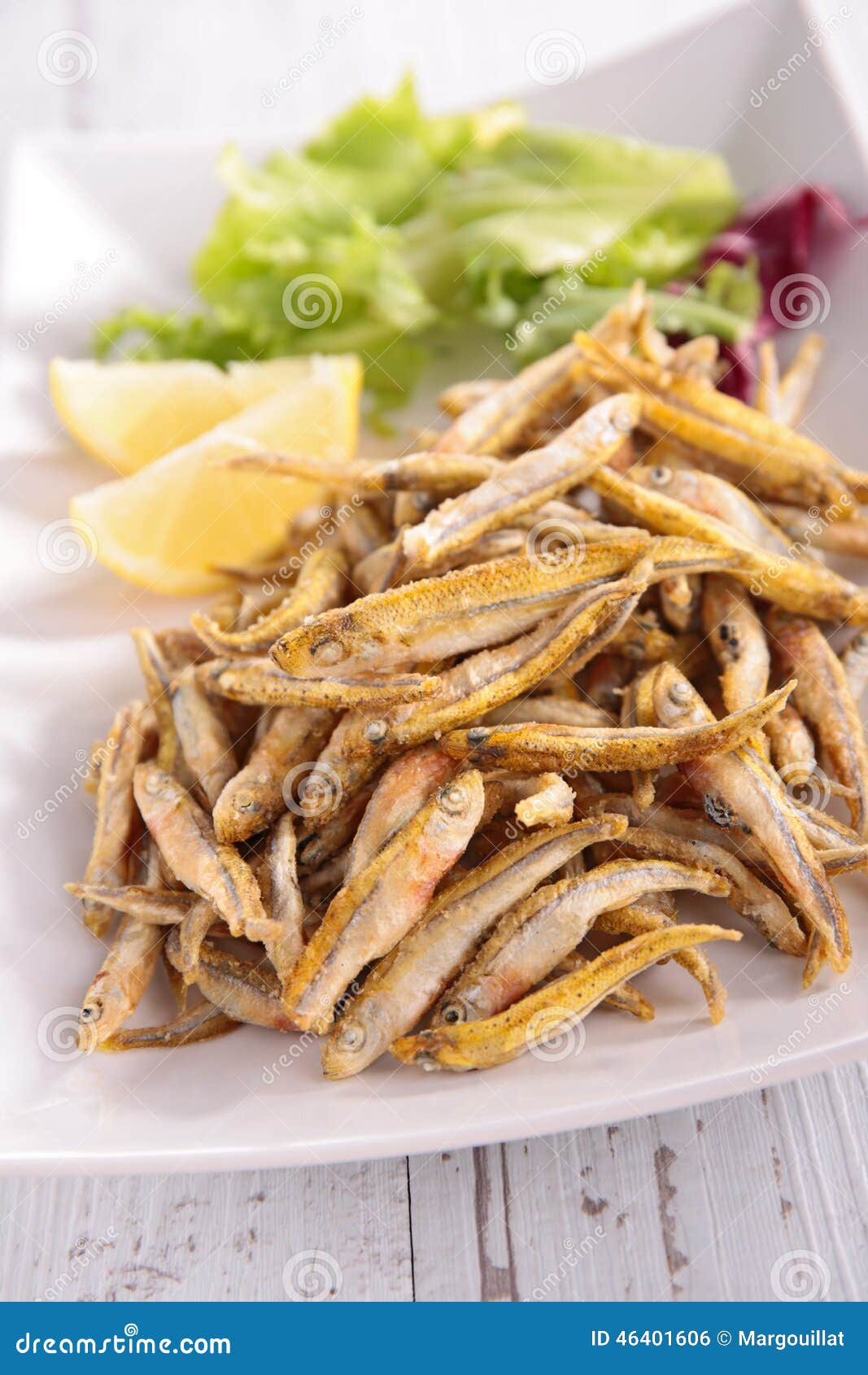 Fried fish and salad stock photo. Image of food, healthy - 46401606