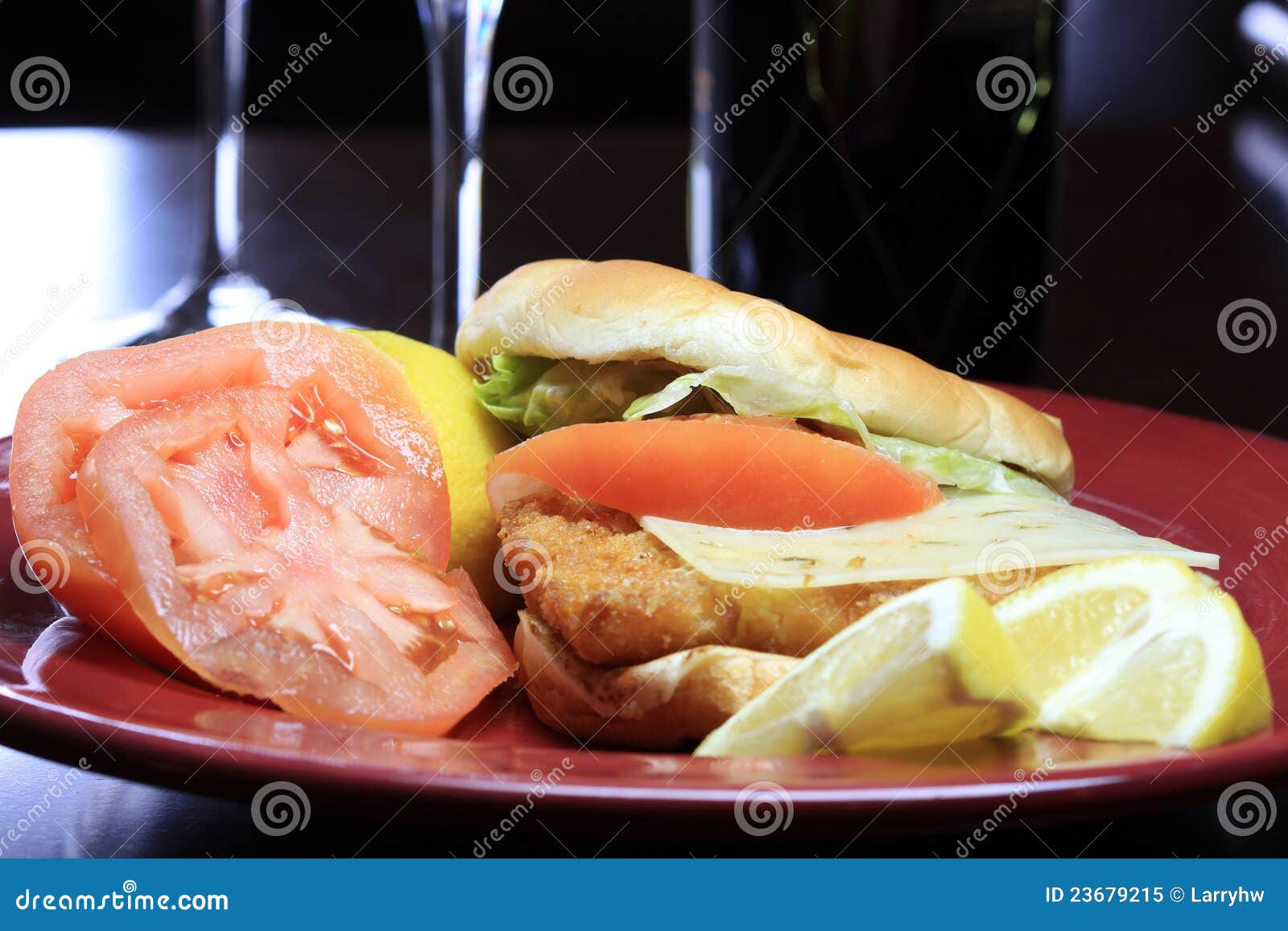 Fried Fish Sandwich on a Bun Stock Image - Image of fried, seafood ...