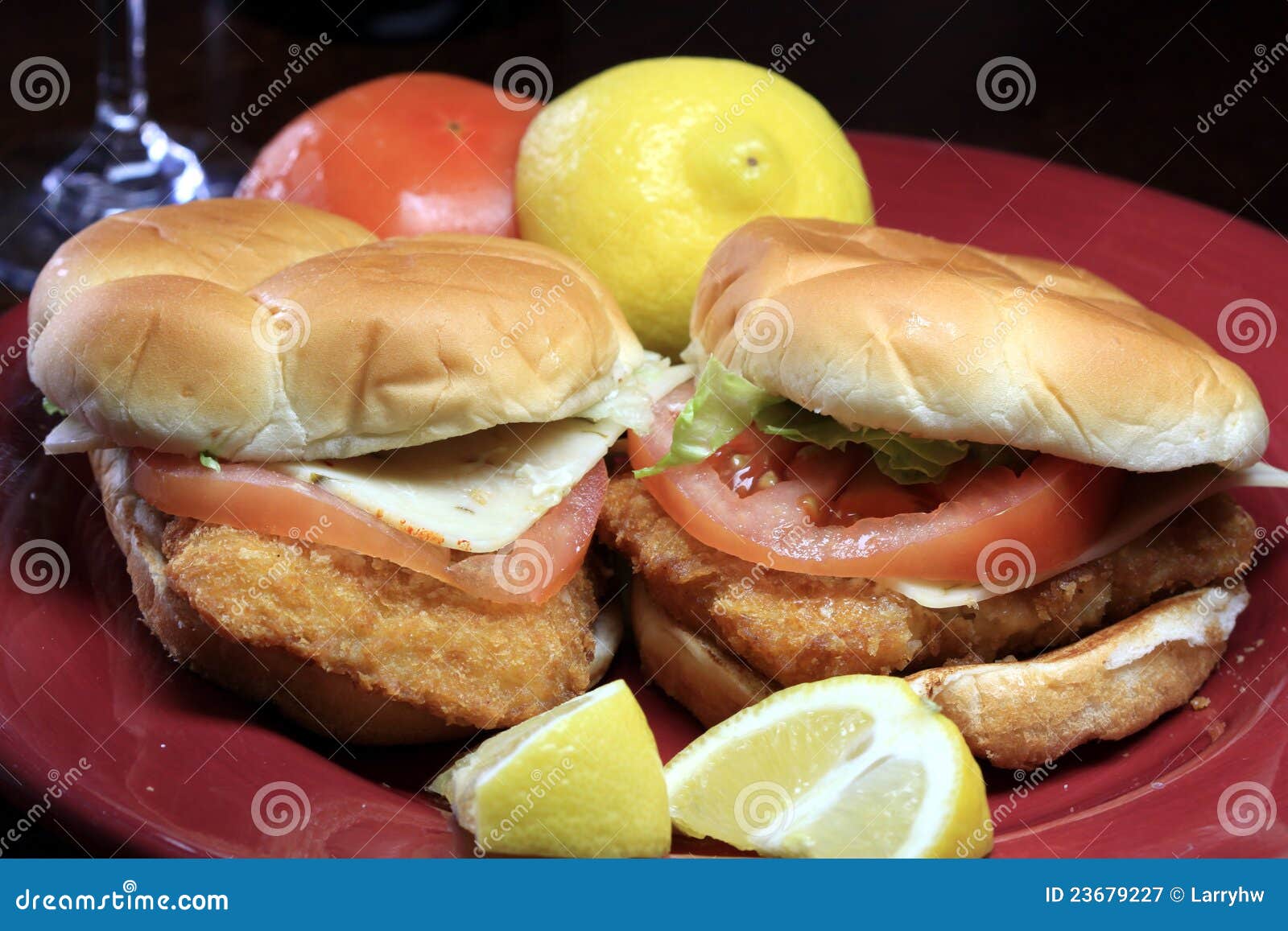 Fried Fish Sandwich on a Bun Stock Image - Image of lunch, snack: 23679227