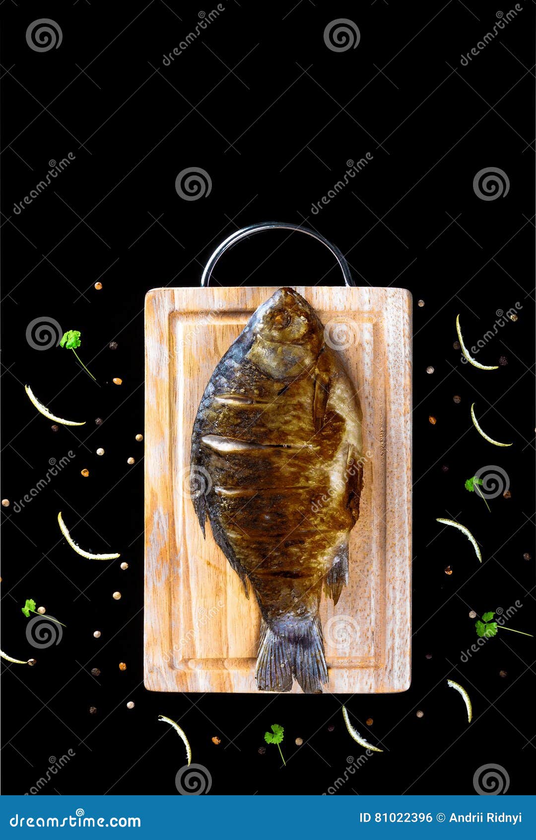 Fried fish with spices stock photo. Image of cuisine - 81022396