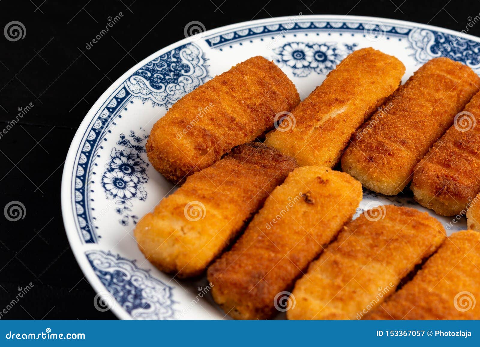 Fried Fish Sticks Served on the Plate Stock Image - Image of ...