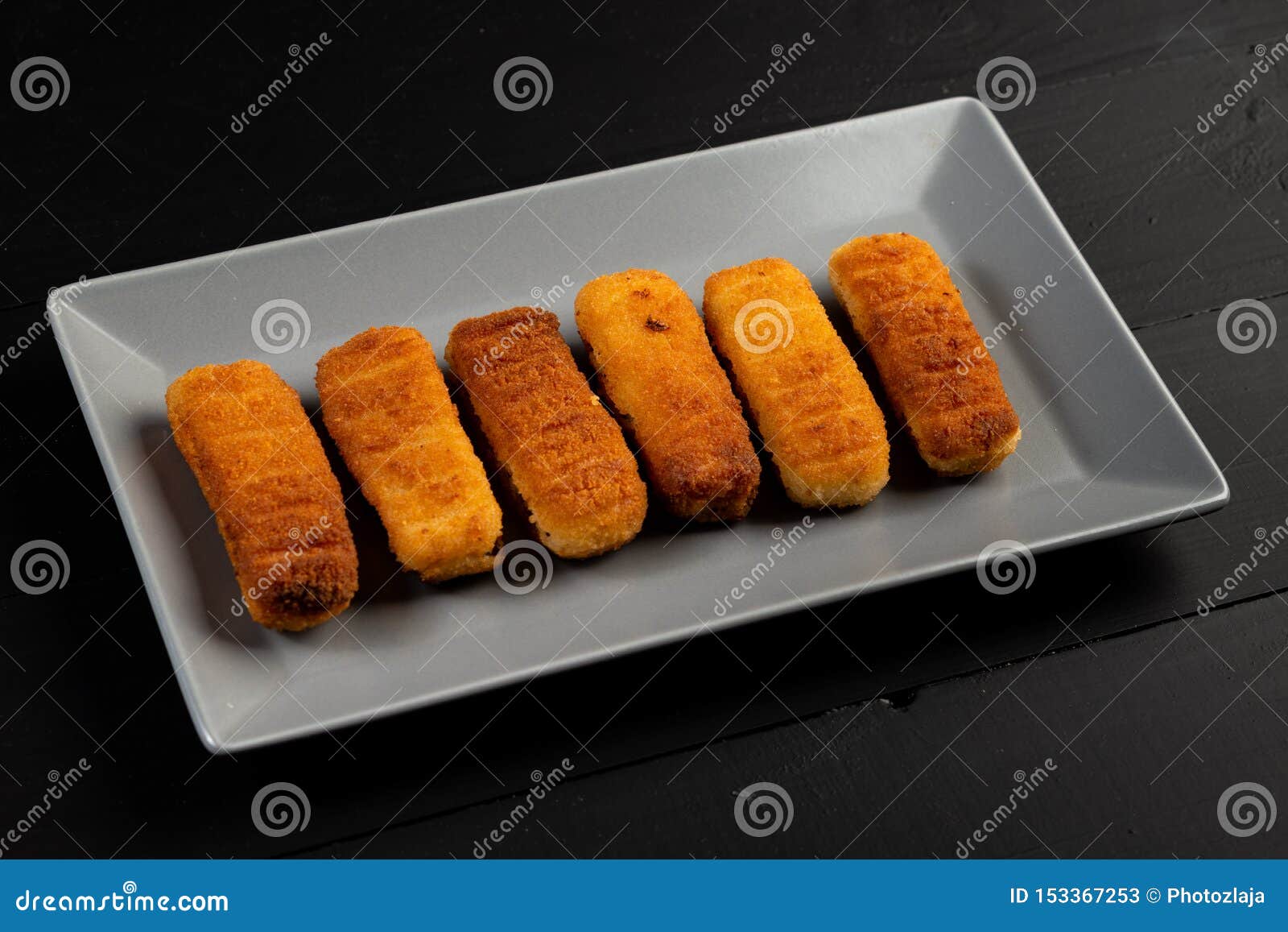 Fried Fish Sticks Served on the Plate Stock Image - Image of menu, dish ...