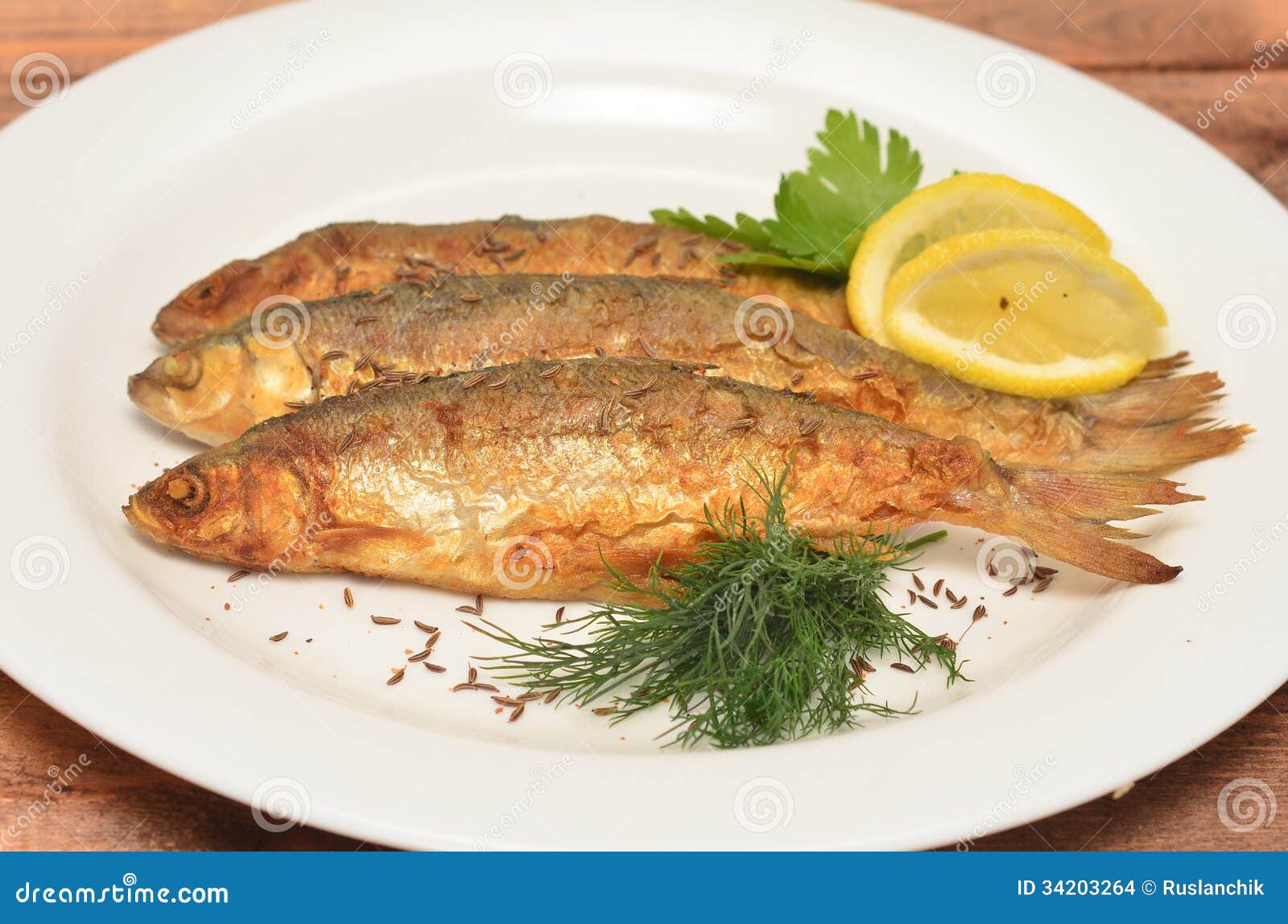 Fried fish stock photo. Image of plate, kitchen, cholesterol - 34203264