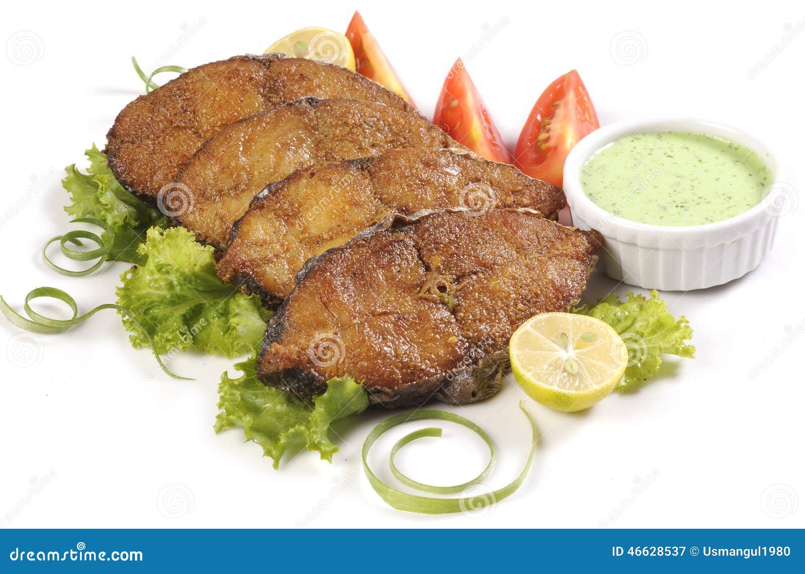 FRIED FISH stock image. Image of brown, fried, decorated - 46628537