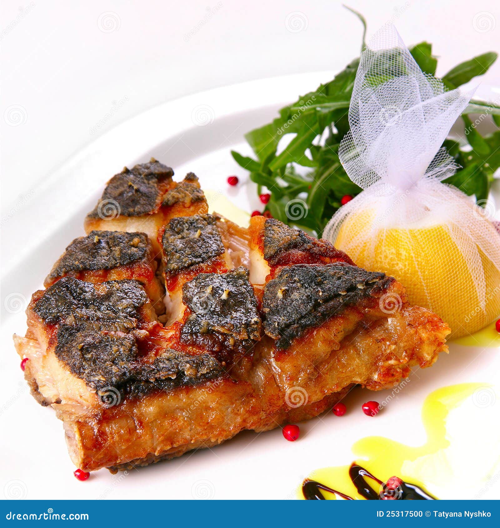 Fried flat fish stock photo. Image of fried, sauce, seafood - 25317500