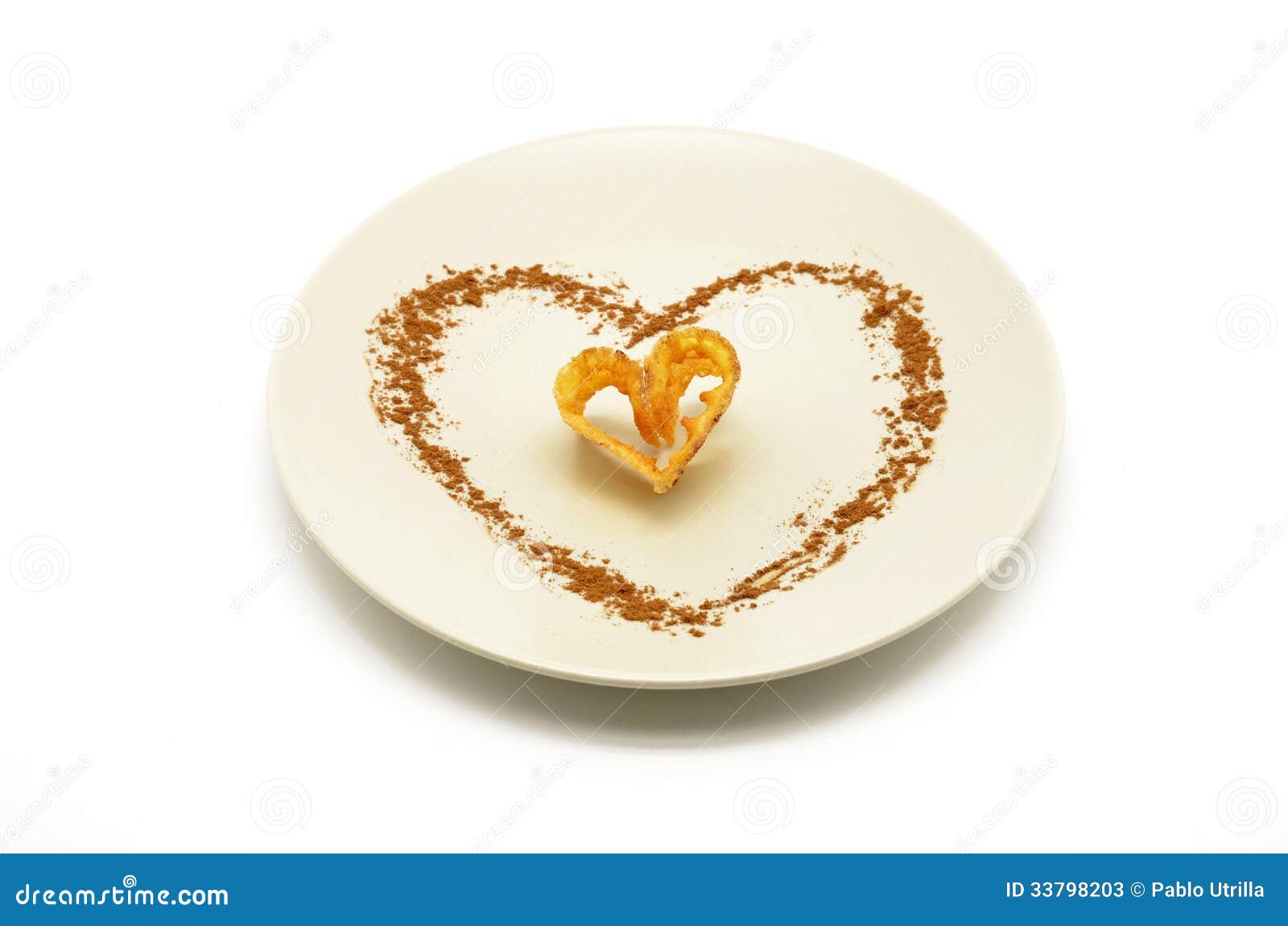 Fried Flower Decorated with Heart-shaped Cinnamon Stock Image - Image ...