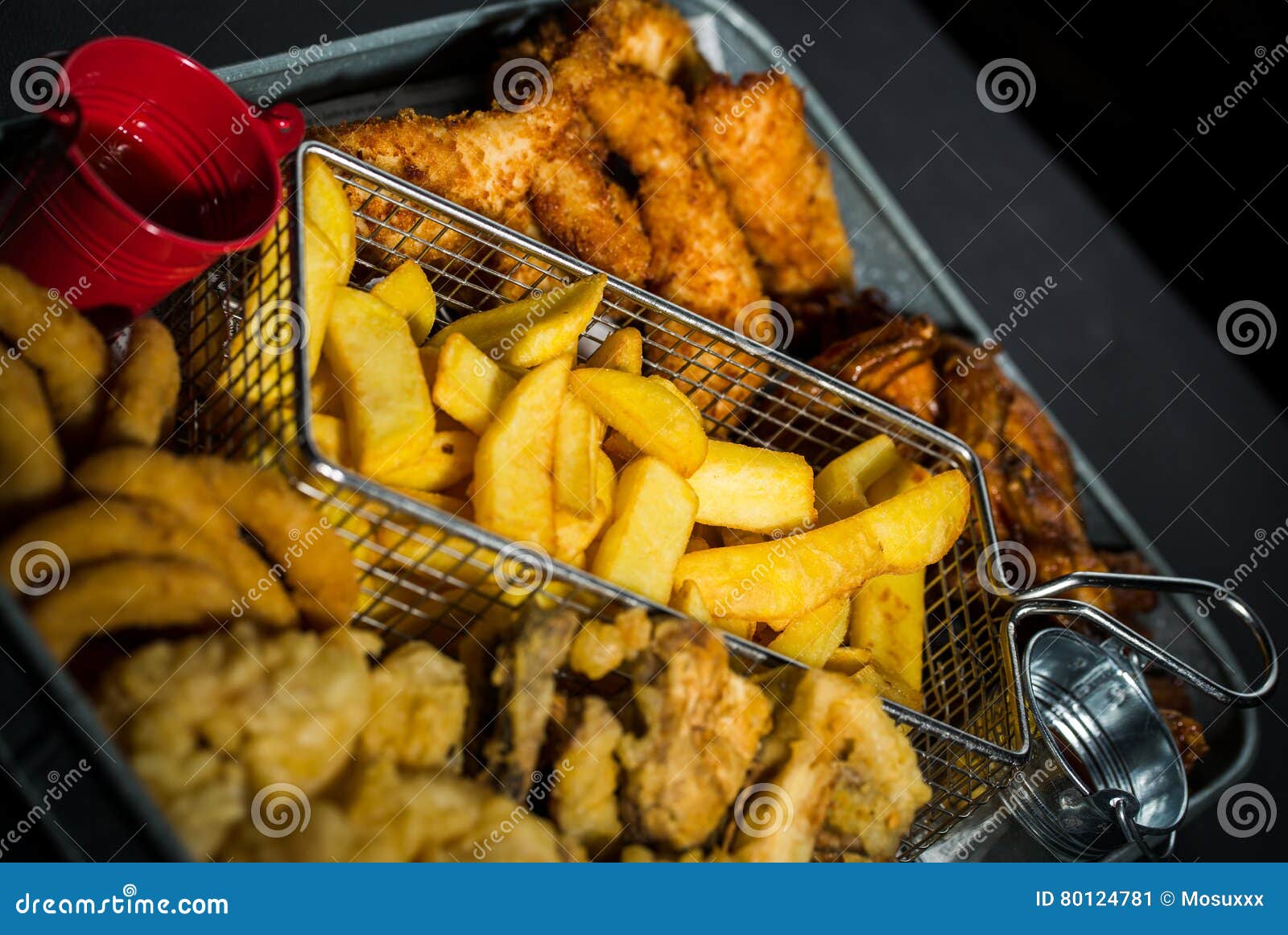 Fried foods platter stock image. Image of onion, tempura - 80124781