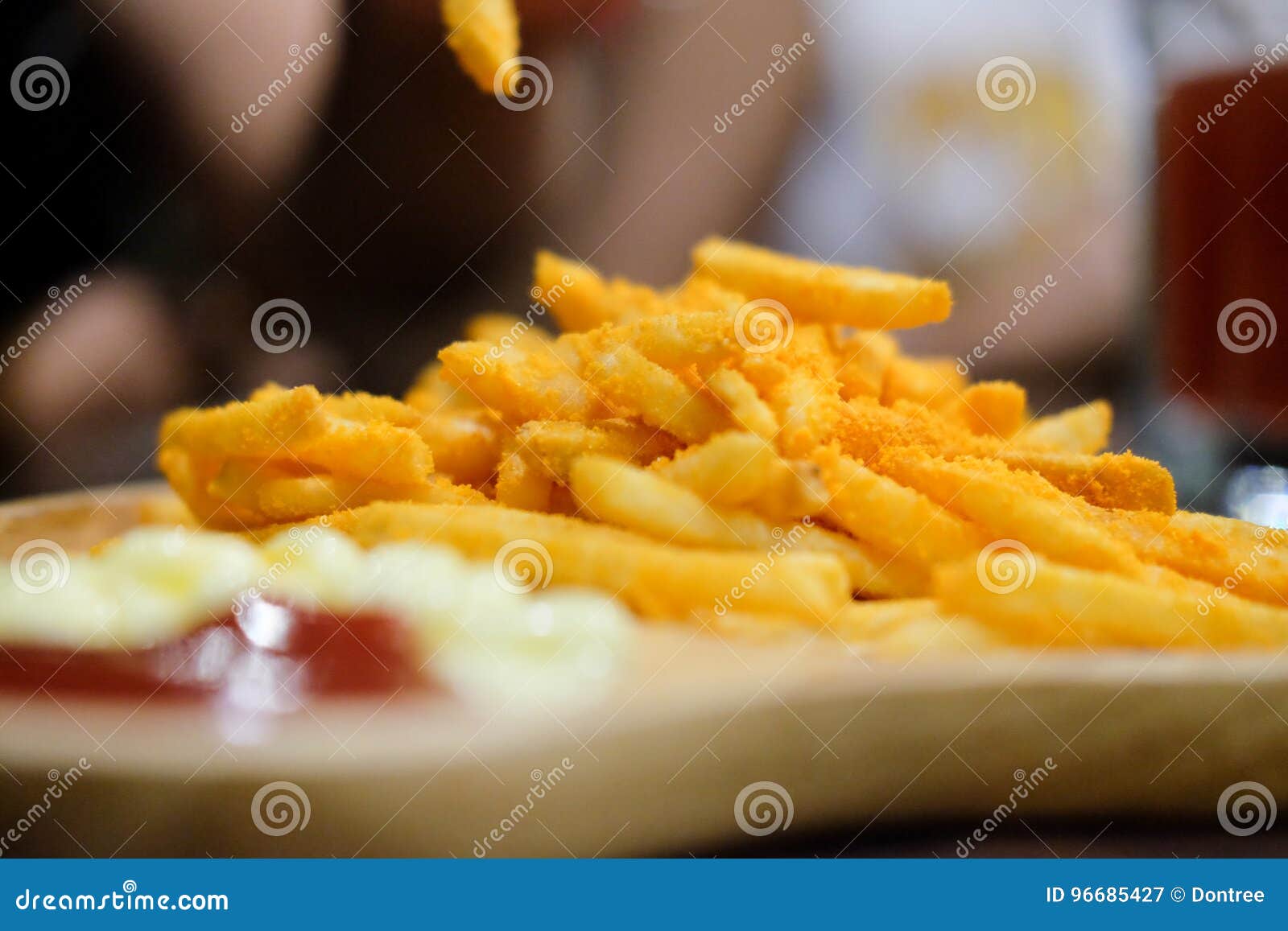 Fried french with ketchup stock image. Image of cheesy - 96685427