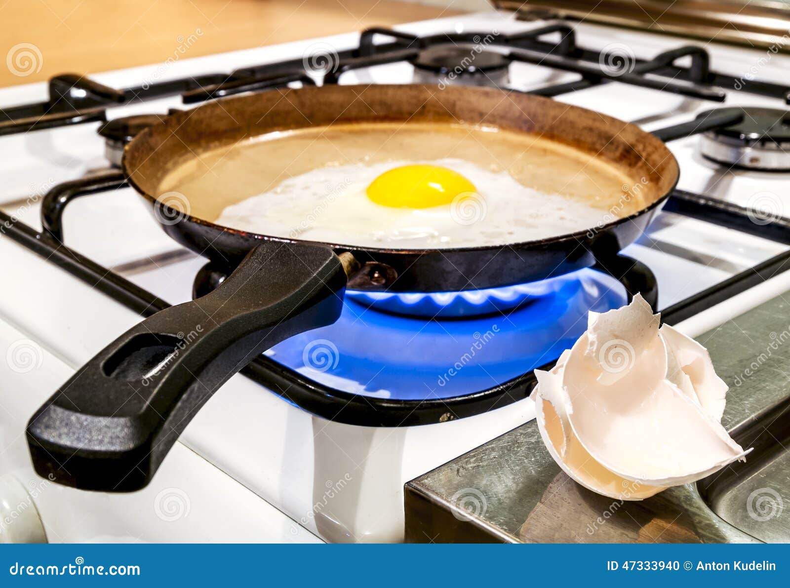 Fried is Fried in a Pan on the Stove Stock Photo - Image of heat ...