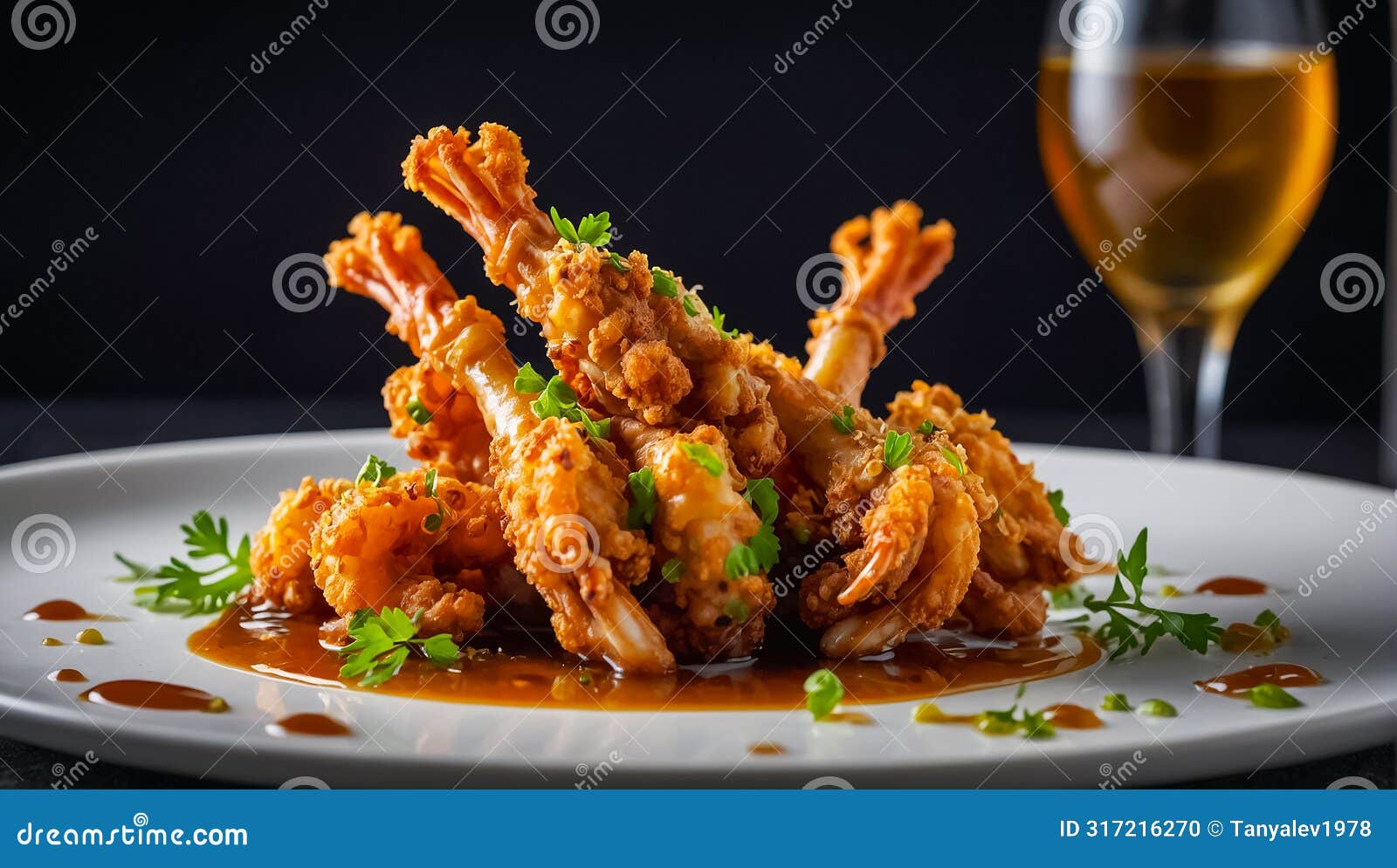 Fried Frog Legs on a Plate Delicious Stock Illustration - Illustration ...