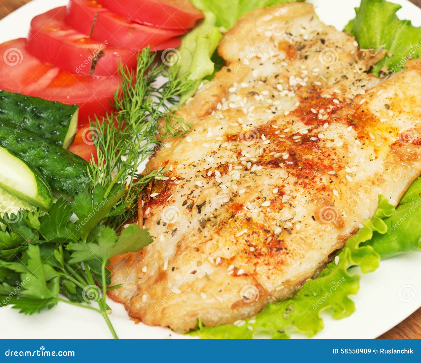 Fried fush stock image. Image of cooked, omega3, fillet - 58550909