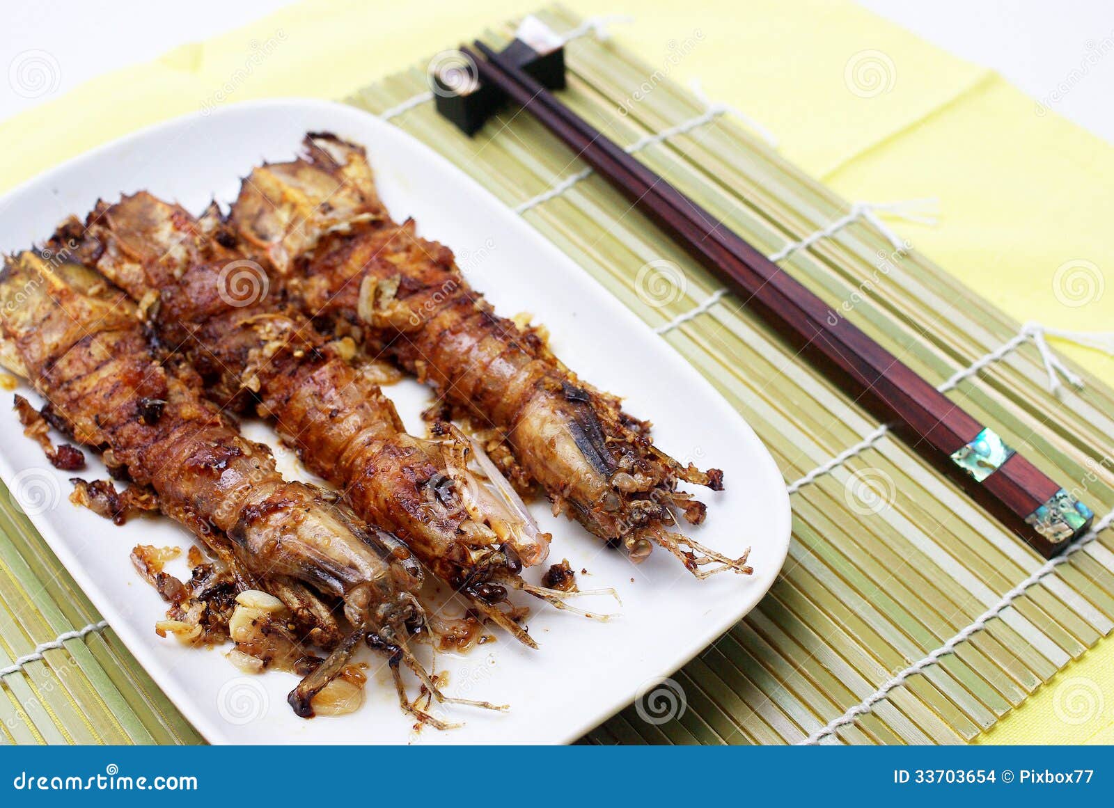 Fried garlic Mantis shrimp stock photo. Image of mantis - 33703654