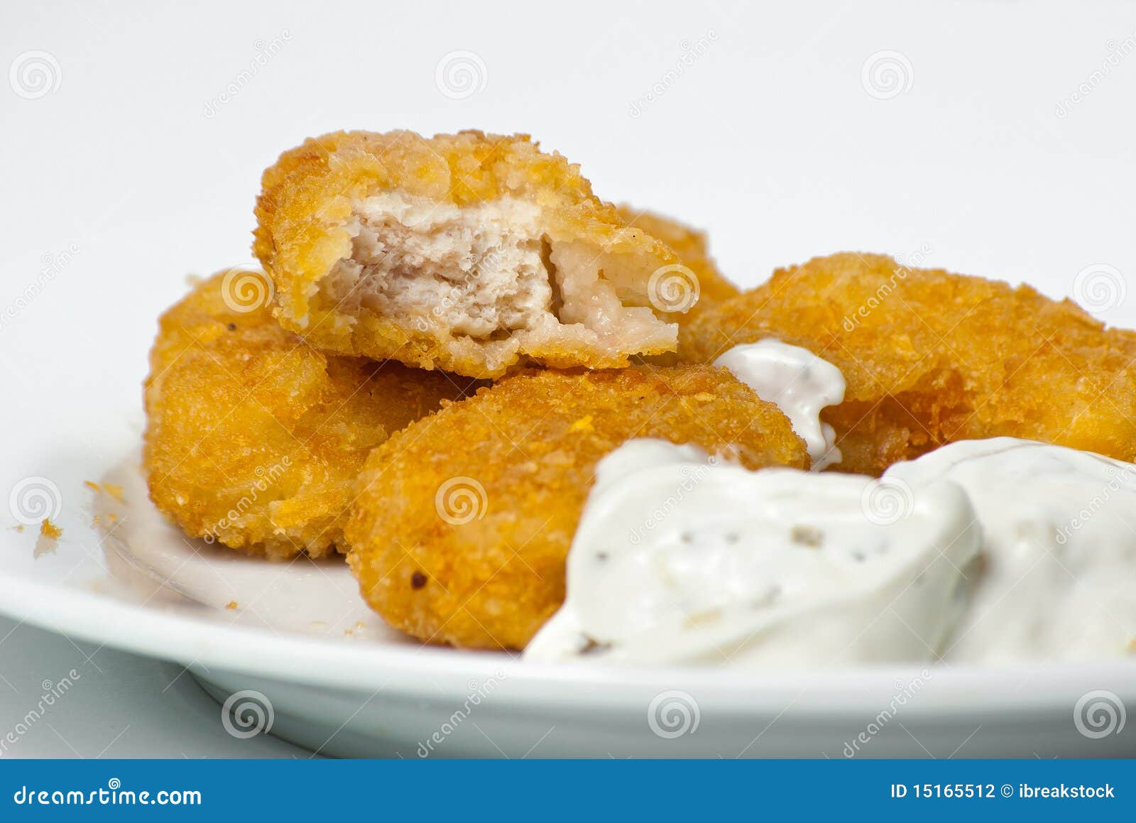 Fried Golden Chicken Nuggets on a Plate Stock Photo - Image of lunch ...