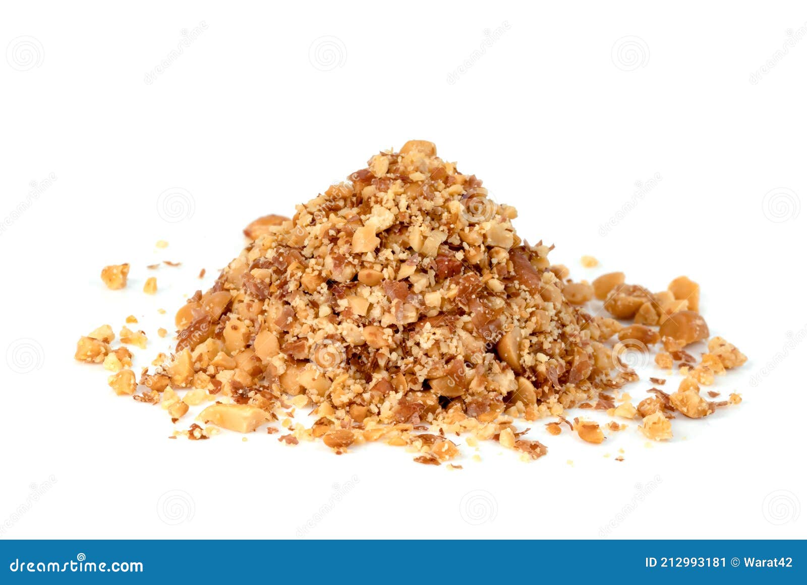 Fried Ground Peanuts Isolated on White Background Stock Image - Image ...
