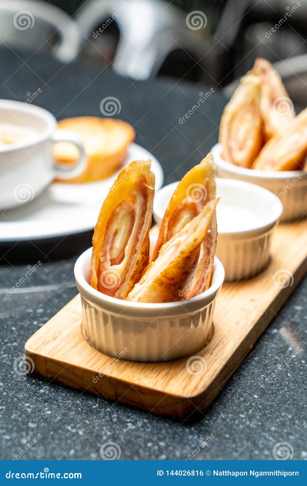 Fried Ham and Cheese Spring Rolls Stock Photo - Image of pork, cooking ...