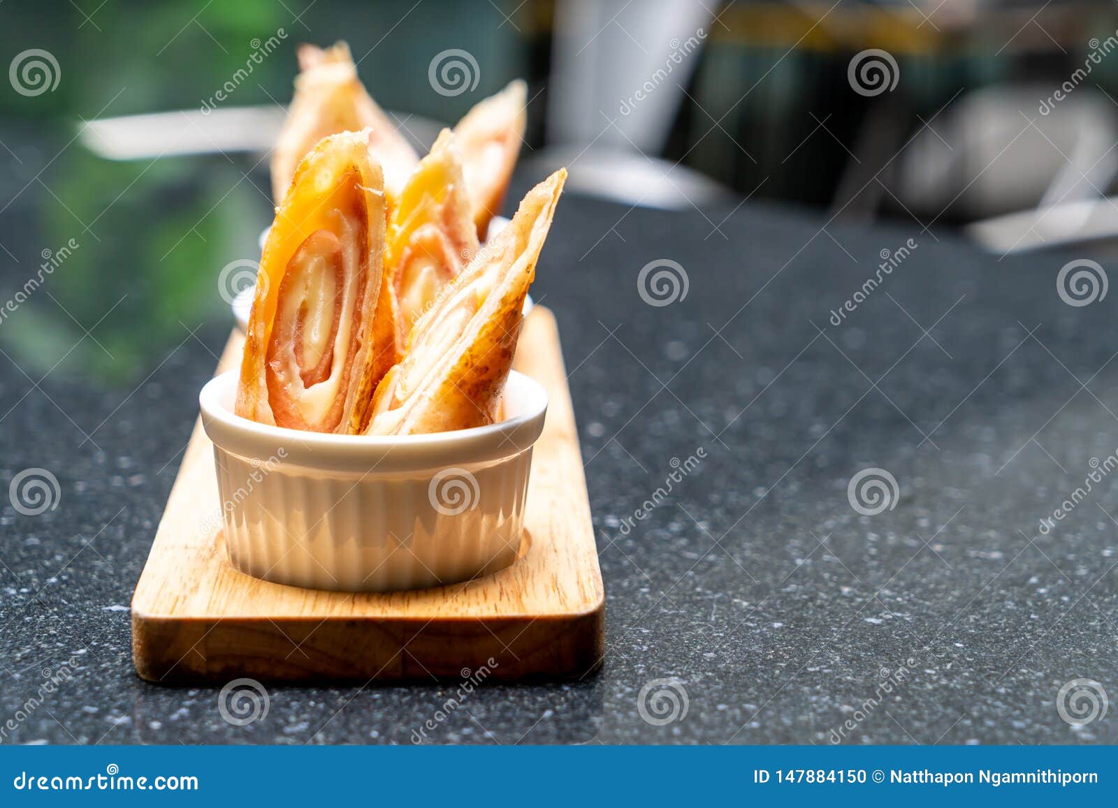 Fried Ham and Cheese Spring Rolls Stock Photo - Image of culture ...