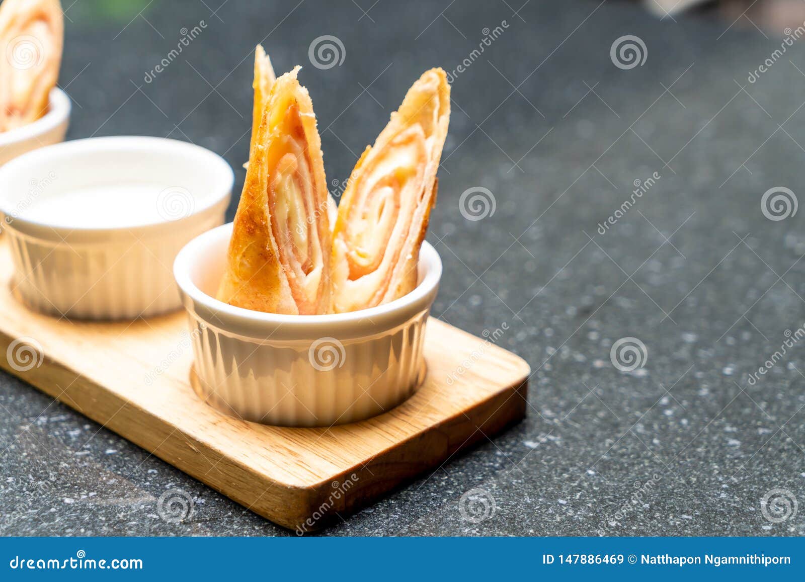 Fried Ham and Cheese Spring Rolls Stock Image - Image of nutrition ...