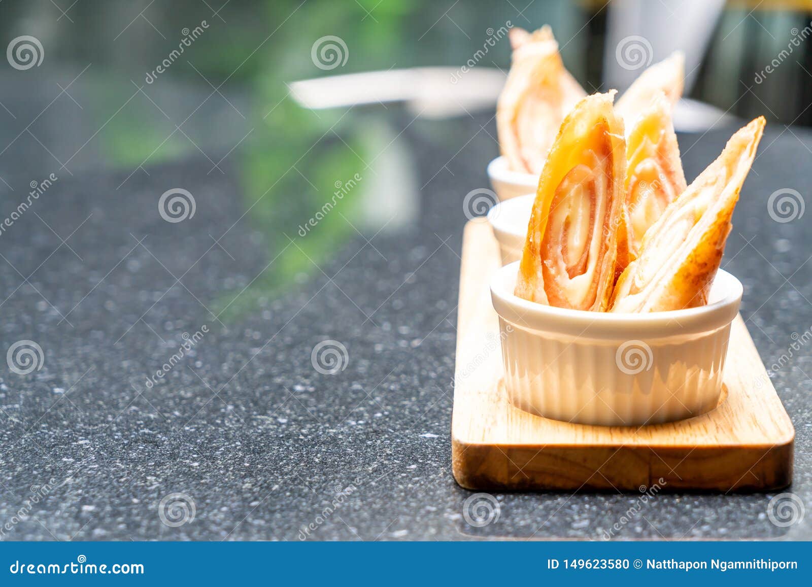Fried Ham and Cheese Spring Rolls Stock Photo - Image of spring, pork ...