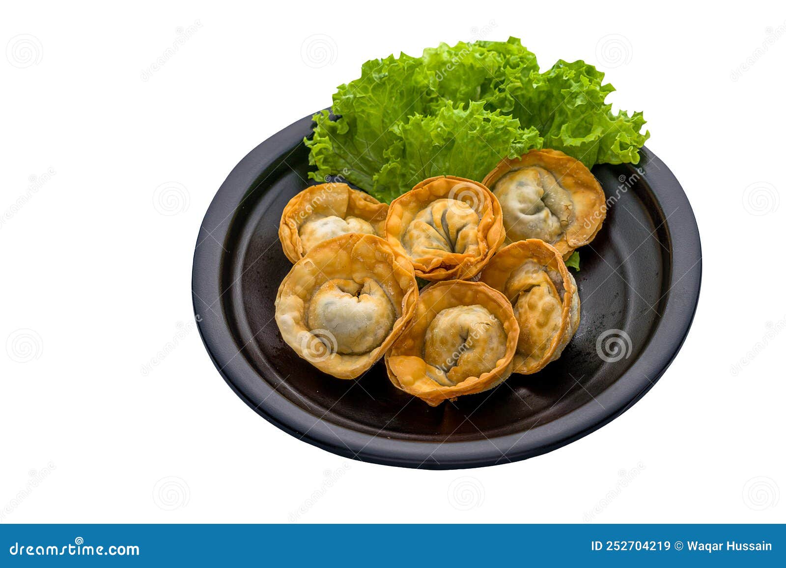 Fried Handmade Dumpling Served in a Dish Isolated on White Background ...