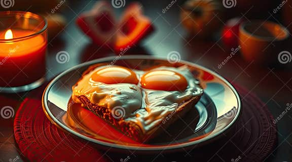 Fried heart-shaped egg stock image. Image of eggs, nutrition - 359604157