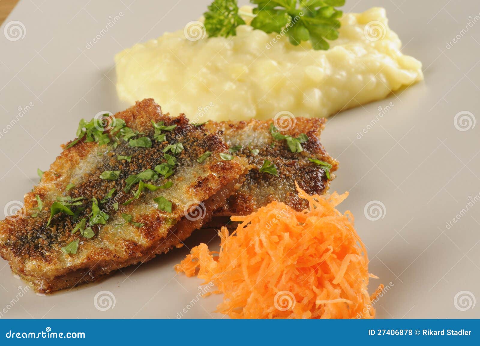 Fried Herring with Mashed Potatoes Stock Photo - Image of herring, dish ...