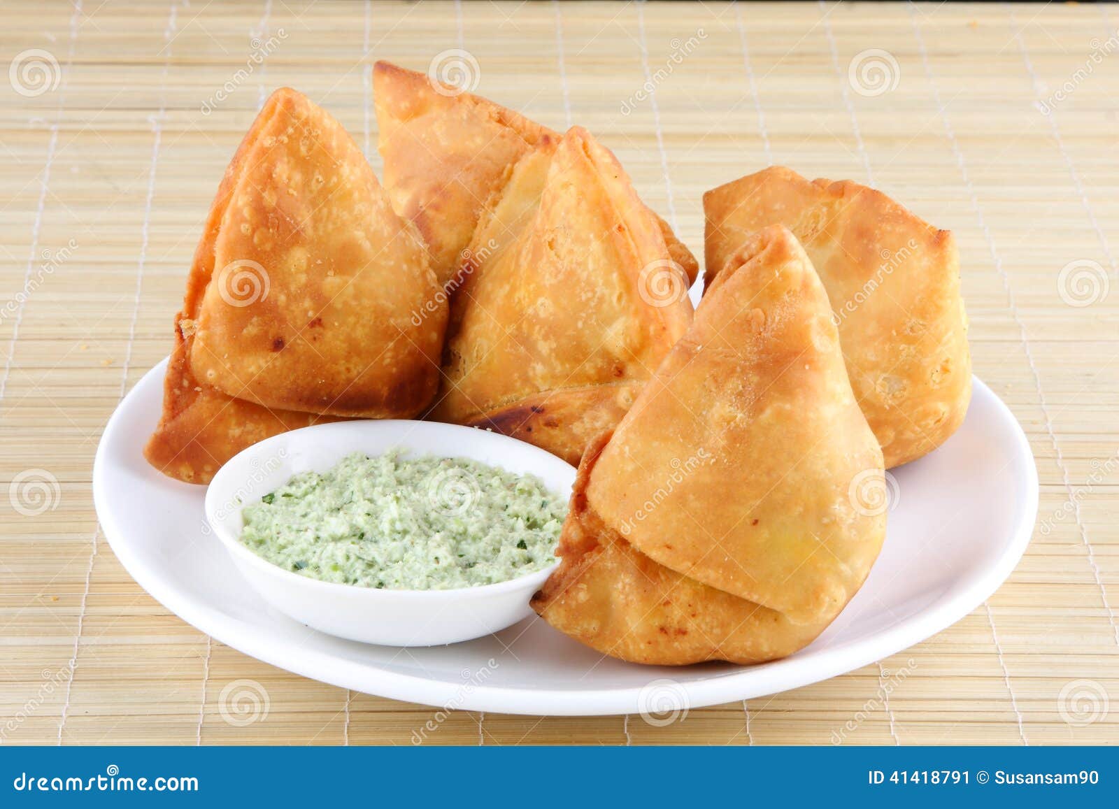 Fried Indian Samosa stock image. Image of delicious, chutney - 41418791