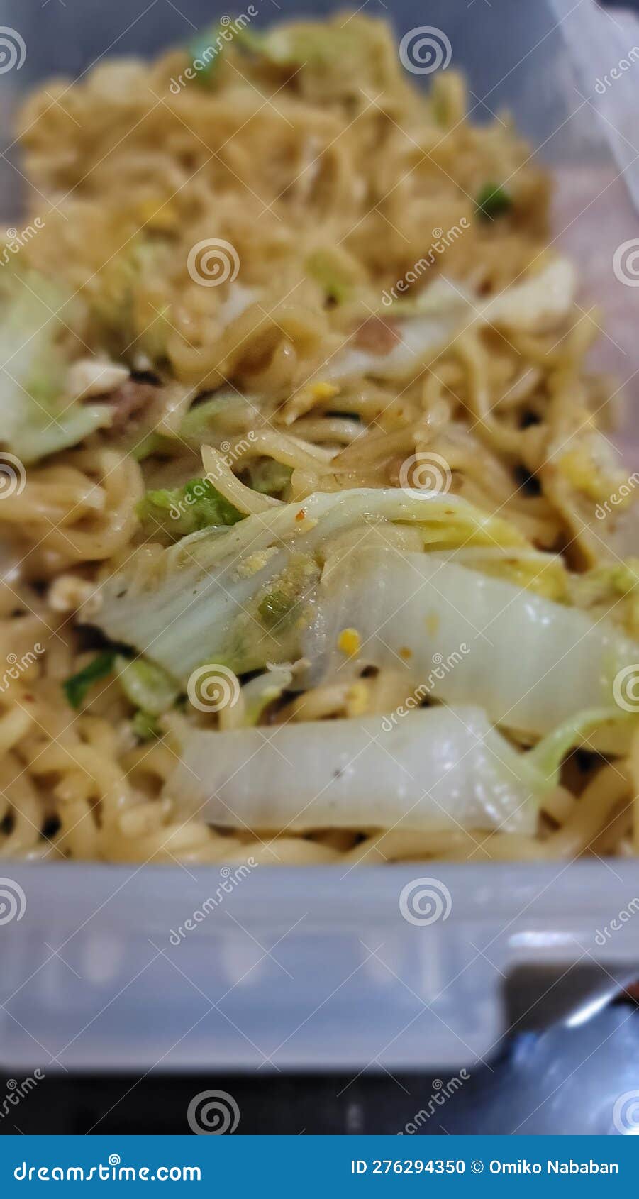 Fried Indomie Cooked with Chicory Vegetables, Noodles Mie. Stock Photo ...