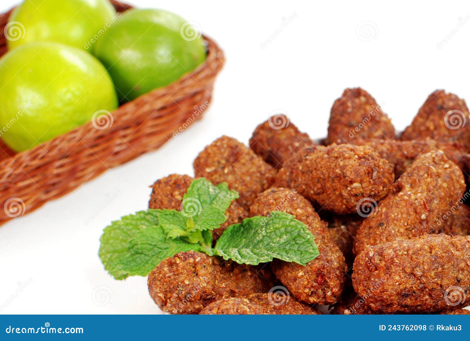Fried Kibbeh nayyeh snack stock photo. Image of salgado - 243762098
