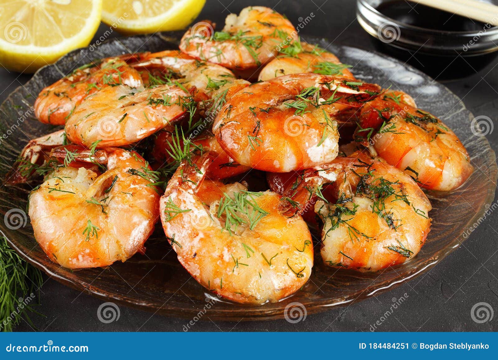 Fried King Prawns in a Plate Stock Image - Image of prawns, dinner ...
