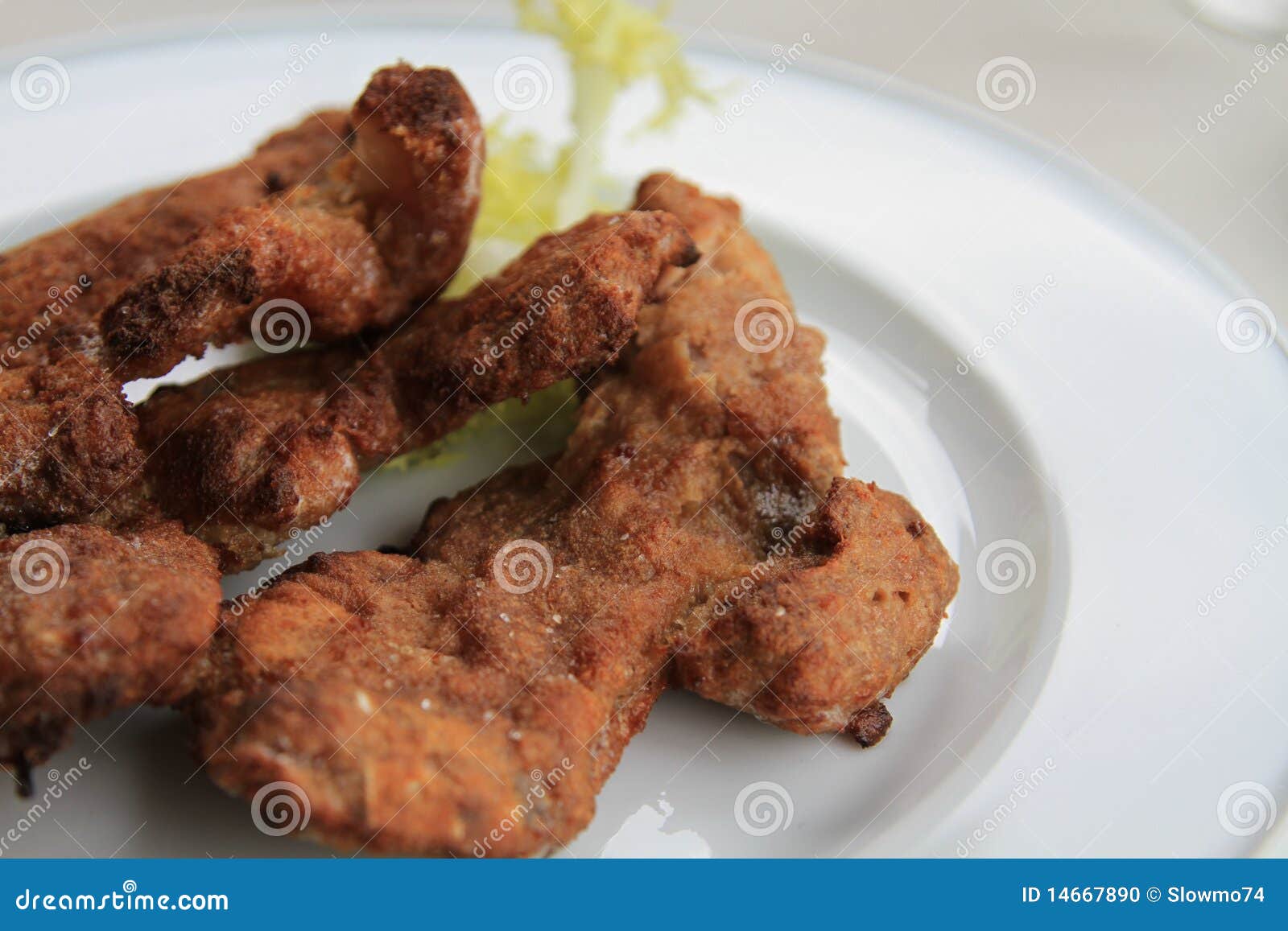 Fried Lamb stock photo. Image of fried, bread, cooked - 14667890
