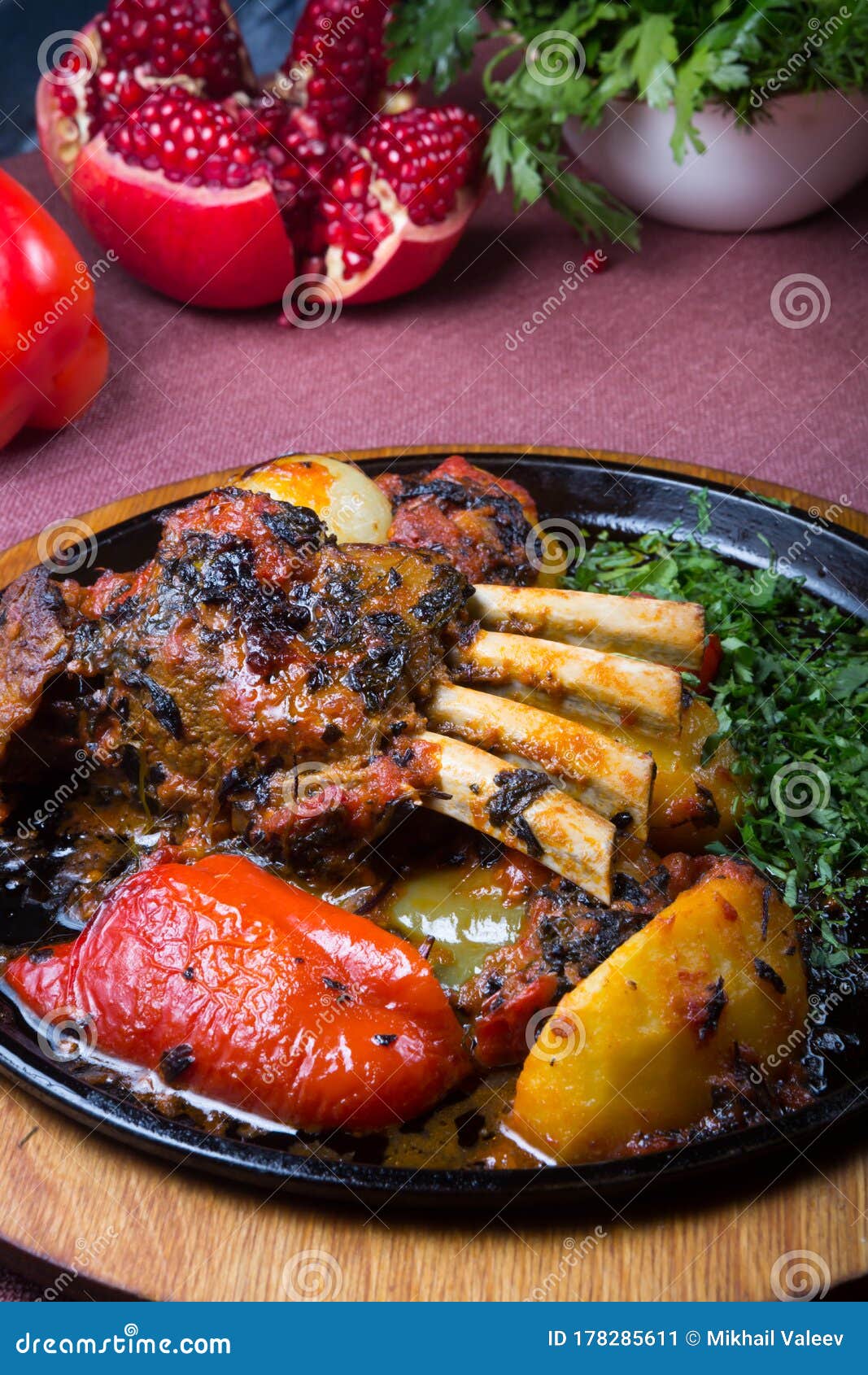 Fried Lamb Rack Meat with Vegetables Stock Image - Image of fillet ...