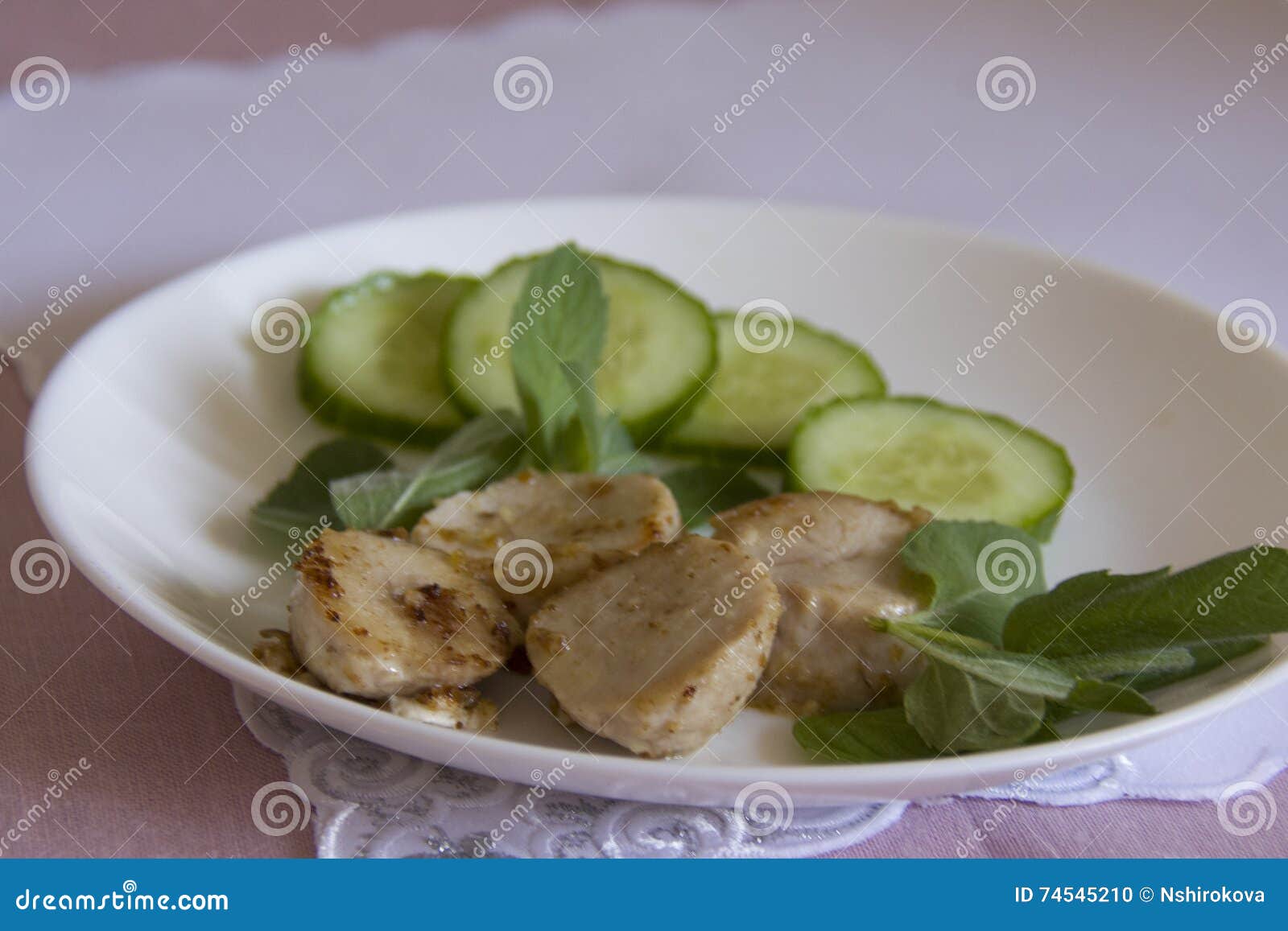 Fried Lamb Testicles, with Fresh Herbs Stock Photo - Image of meat ...