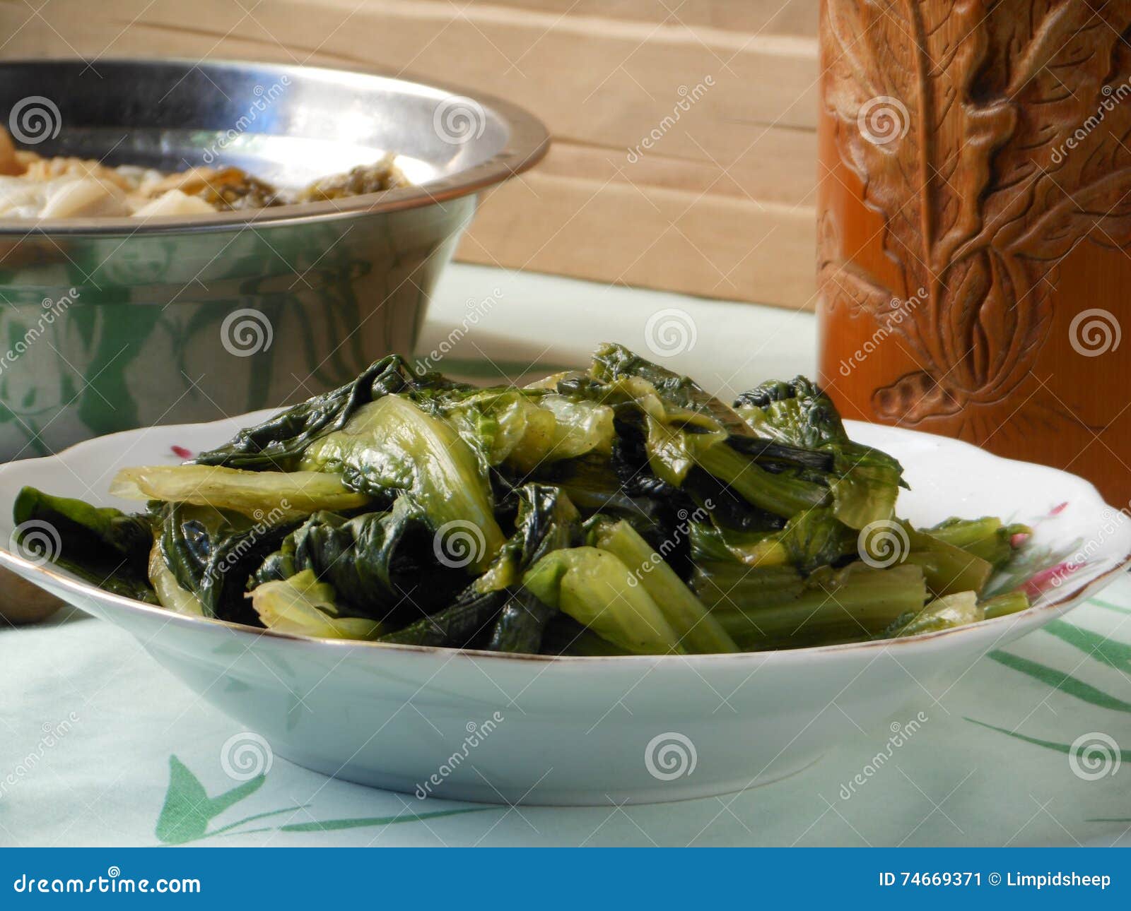 Fried Lettuce in Chinese Style Stock Image - Image of diet, green: 74669371
