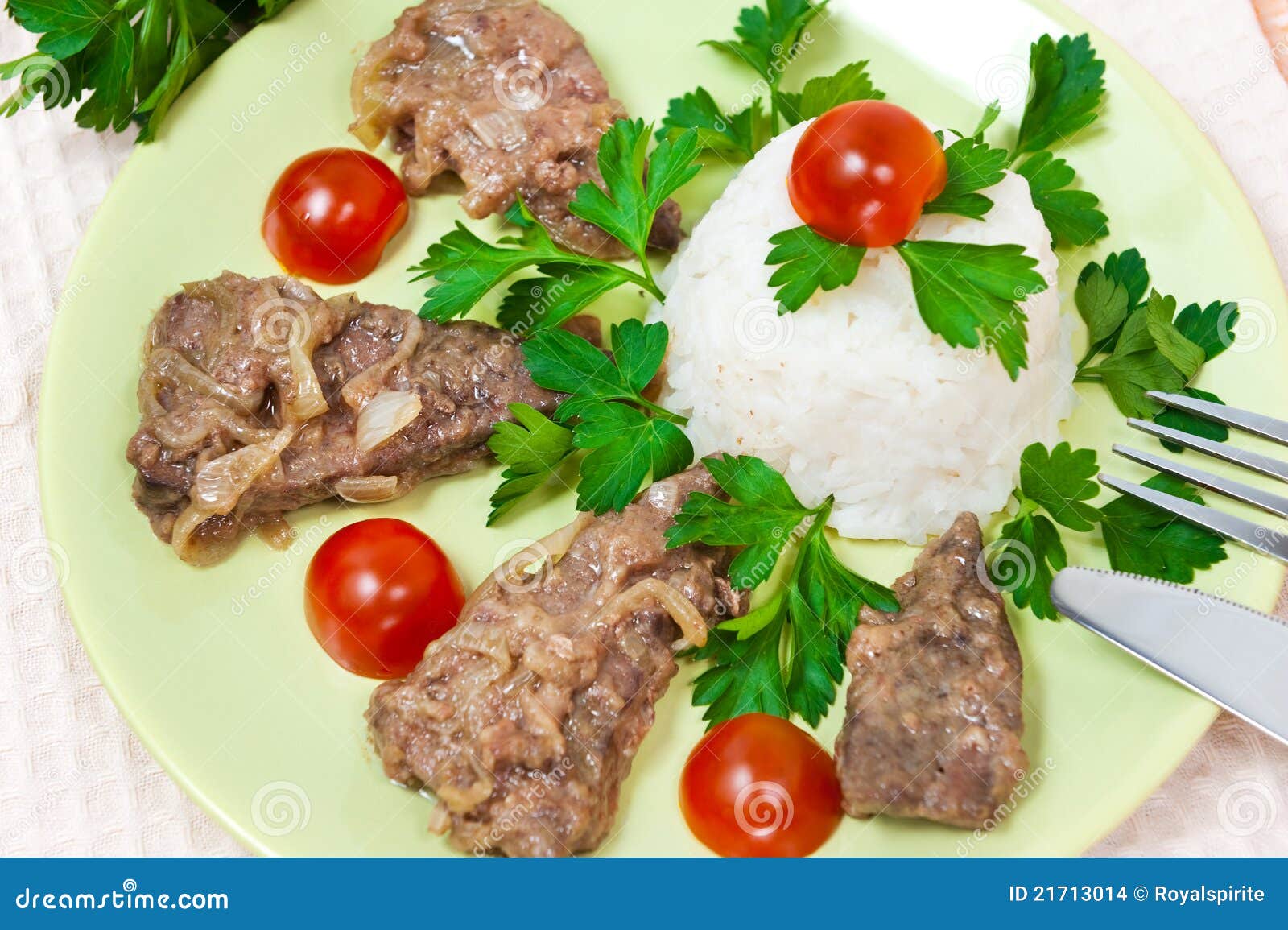 Fried liver stock photo. Image of tasty, tomato, lunch - 21713014