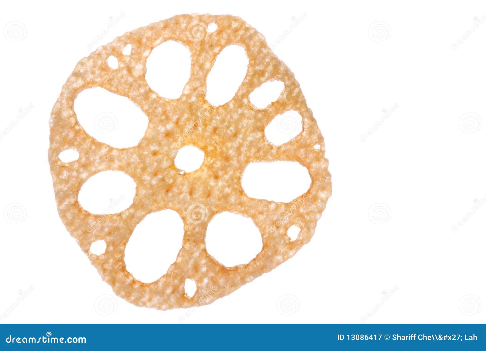 Fried Lotus Root Cracker Macro Isolated Stock Image - Image of tidbits ...
