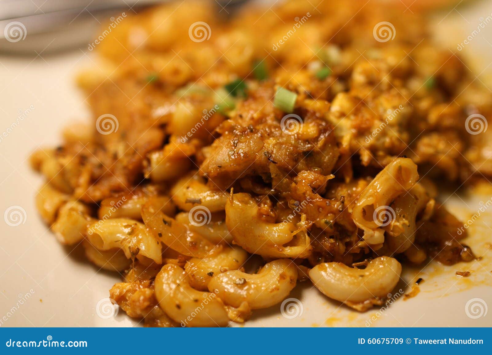 Fried macaroni stock image. Image of lunch, meal, healthy - 60675709