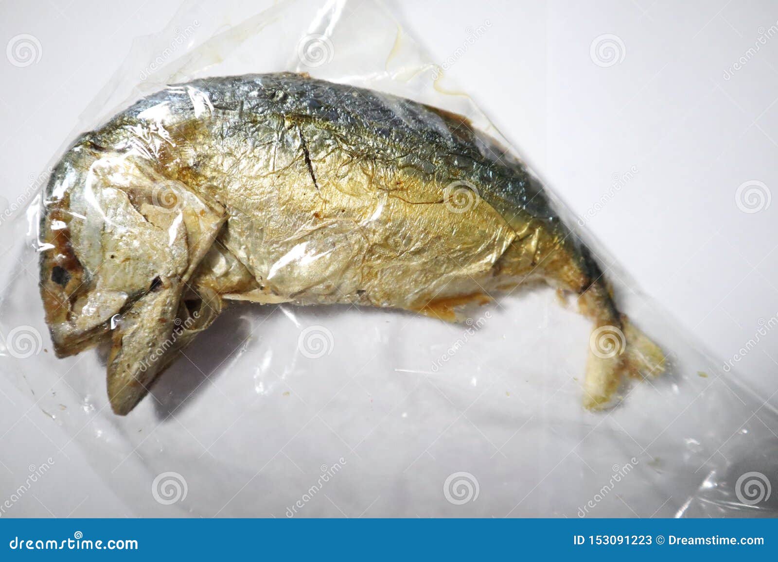 Fried Mackerel in a Clear Plastic Bag Stock Image - Image of cooking ...