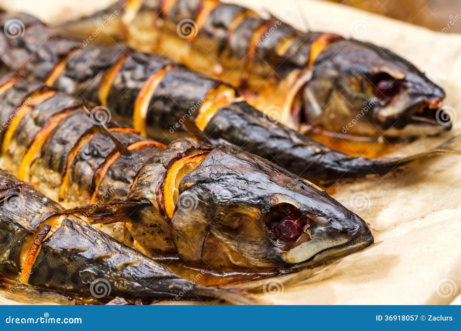 Fried mackerel with lemon stock image. Image of lifestyle - 36918057