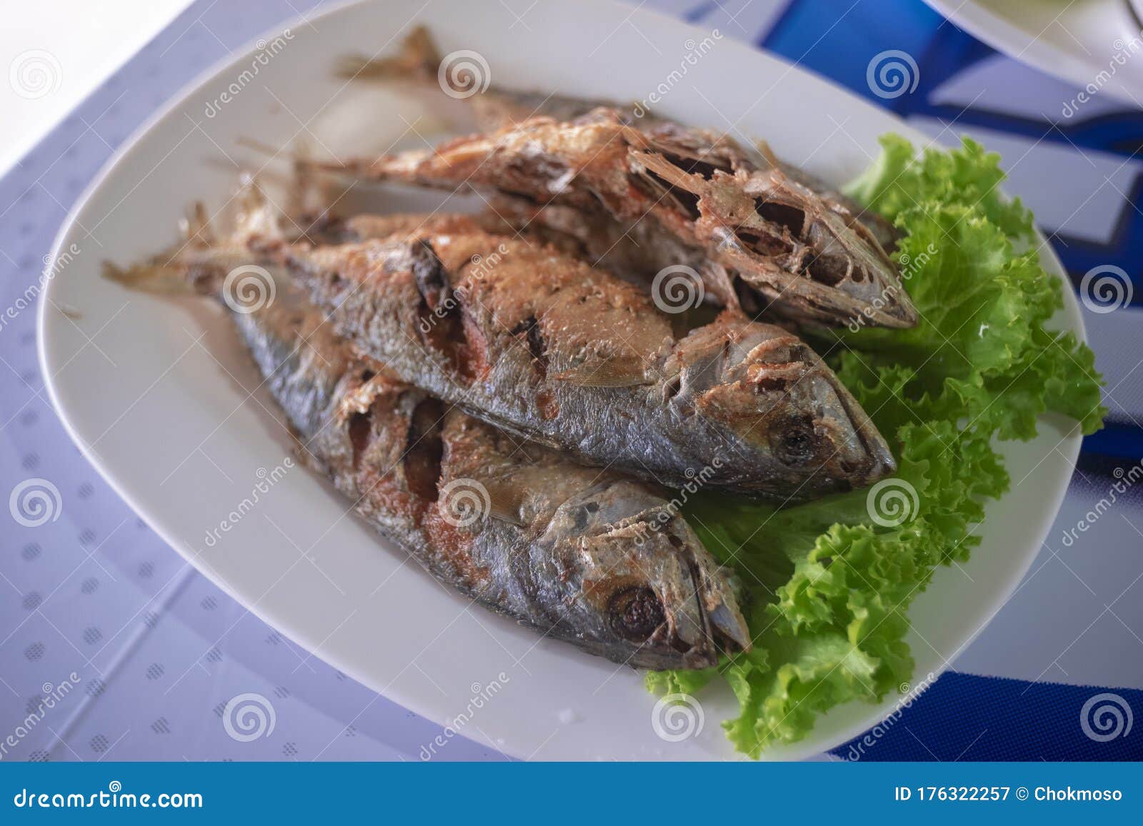 Fried mackerel stock image. Image of cook, fresh, protein - 176322257