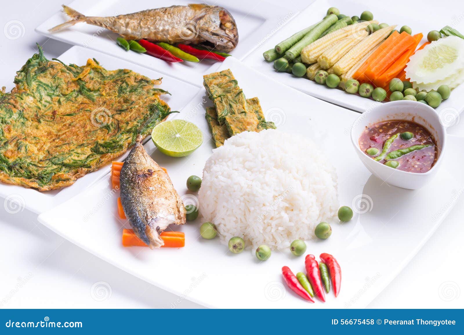 Fried Mackerel with Shrimp Paste Sauce ,nam Prik Kapi Pla Too Stock ...