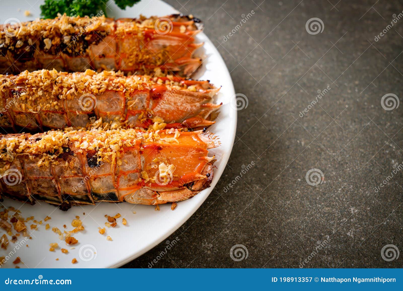 Fried Mantis Shrimp with Garlic Stock Image - Image of asian, garlic ...