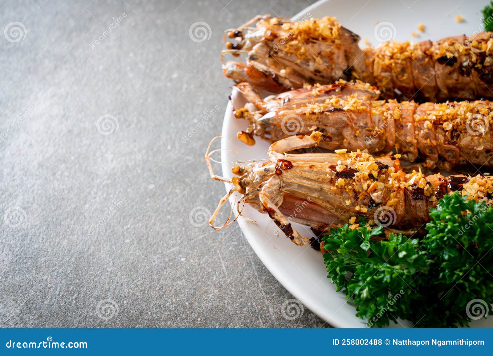 Fried Mantis Shrimp with Garlic Stock Photo - Image of fried, cuisine ...