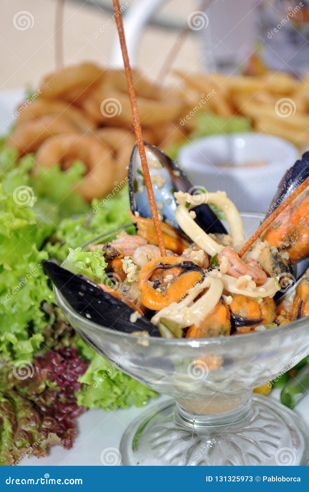 Fried seafood cup stock image. Image of travel, french - 131325973