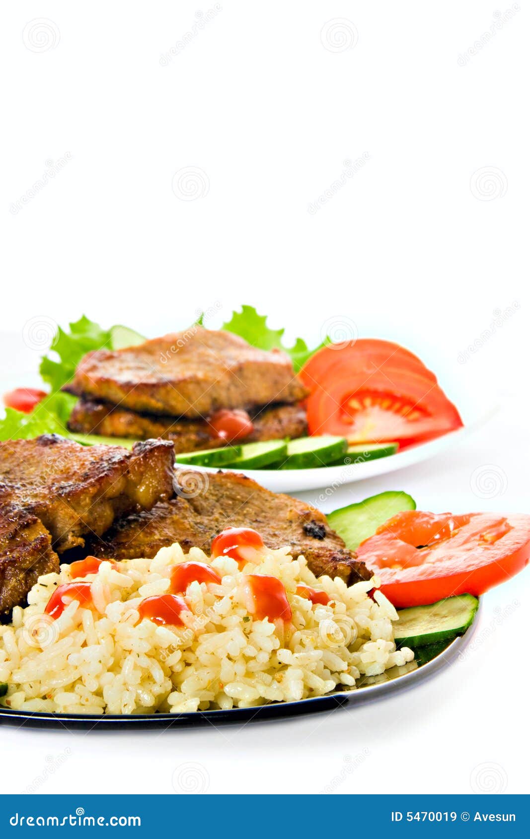 Fried meat stock image. Image of grill, plate, beefsteak - 5470019