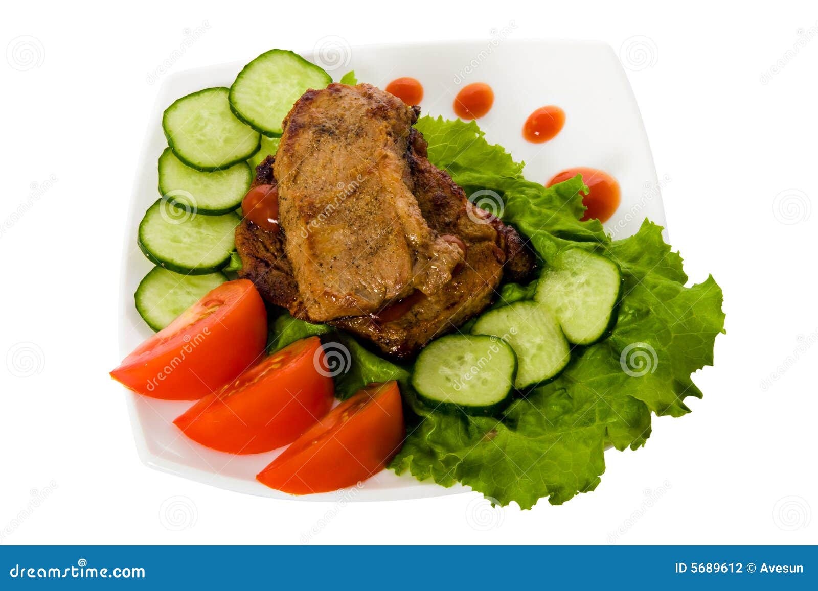 Fried meat stock photo. Image of cooking, dinner, cucumber - 5689612
