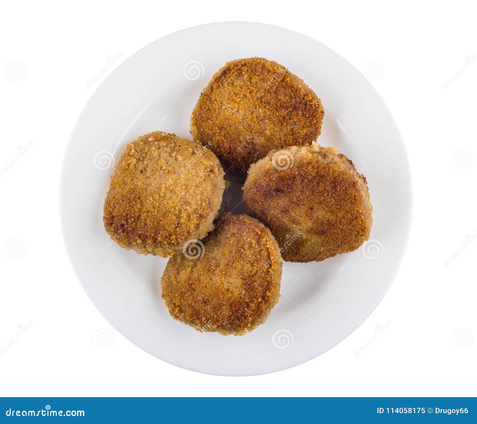 Fried Meat Cutlets in Glass Plate on White Background Stock Image ...